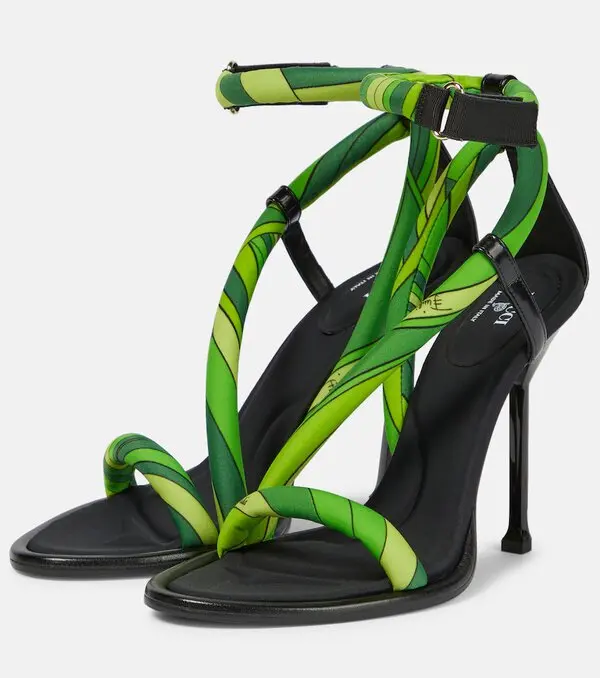 Emilio Pucci Iride Leather-trimmed Sandals