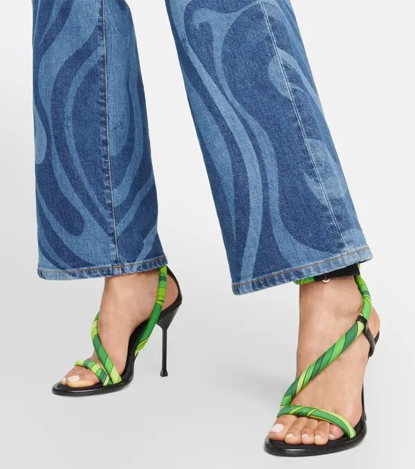 Emilio Pucci Iride Leather-trimmed Sandals