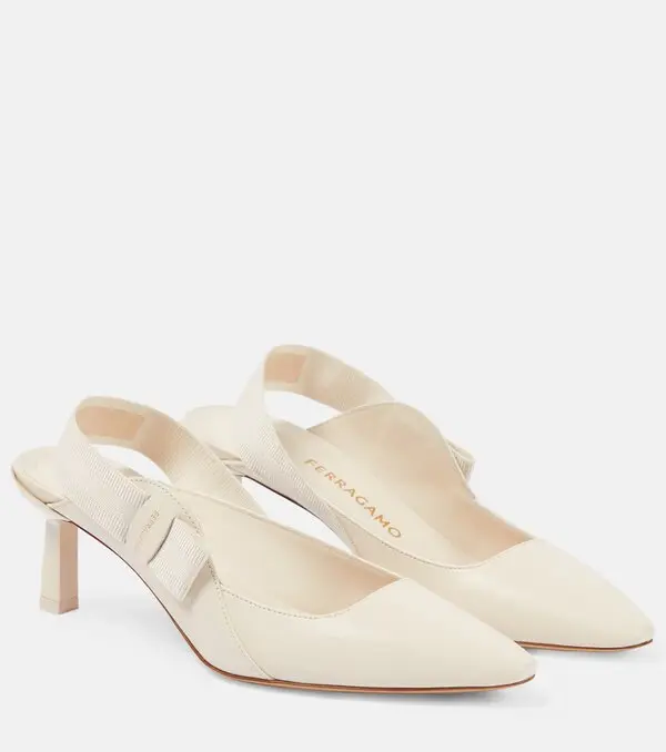 FERRAGAMO Vara Leather Slingback Pumps
