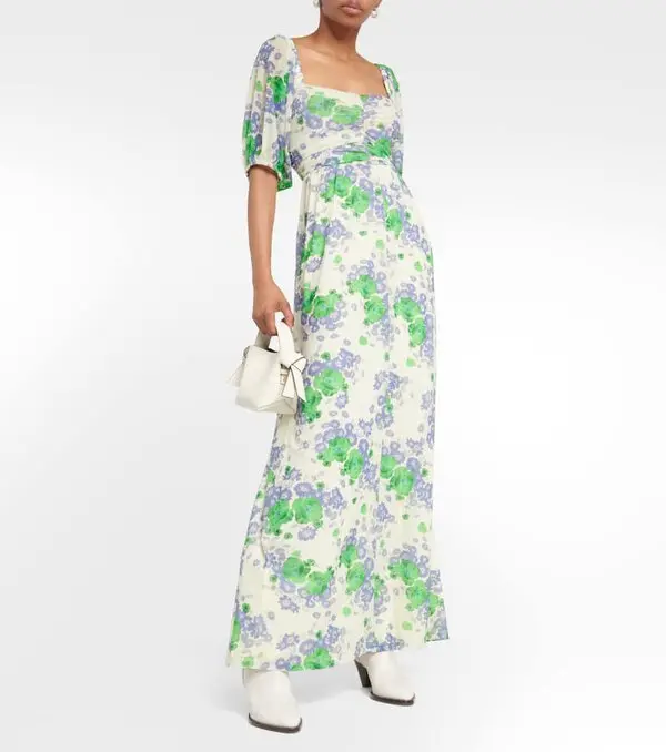 GANNI Floral Mesh Maxi Dress