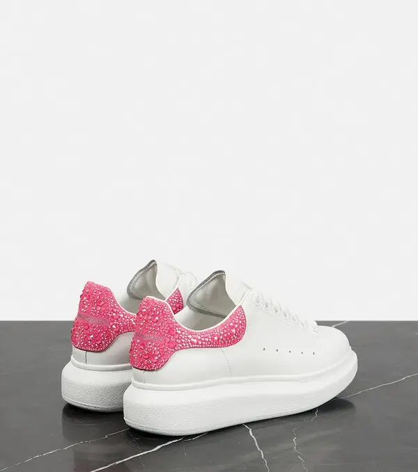 Alexander McQueen Oversized Embellished Leather Sneakers