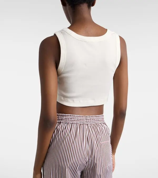 Dolce & Gabbana Logo Cotton Jersey Cropped Top