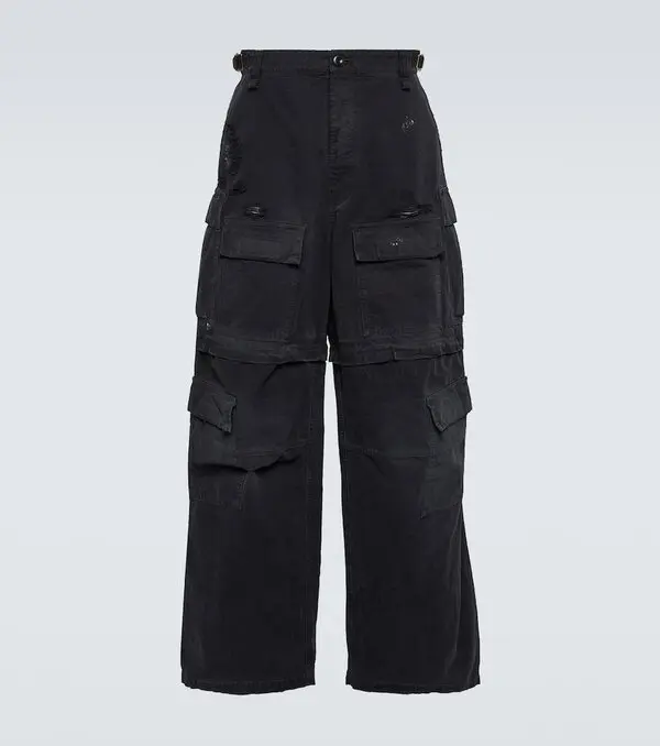 Balenciaga Cotton Twill Cargo Pants - Black