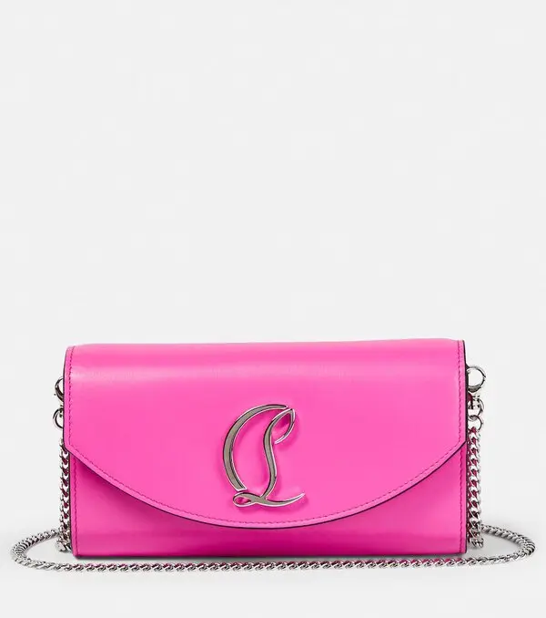 CHRISTIAN LOUBOUTIN Leather Wallet On Chain - Pink