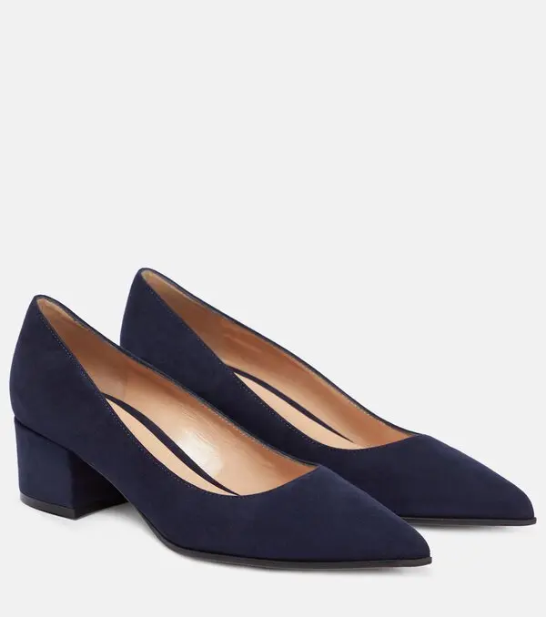 GIANVITO ROSSI Piper Suede Pumps - Blue