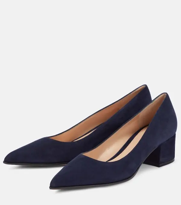 GIANVITO ROSSI Piper Suede Pumps - Blue