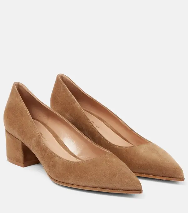 GIANVITO ROSSI Piper Suede Pumps - Brown