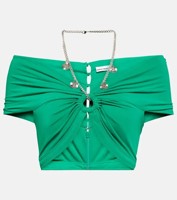 Rabanne Cutout Jersey Top