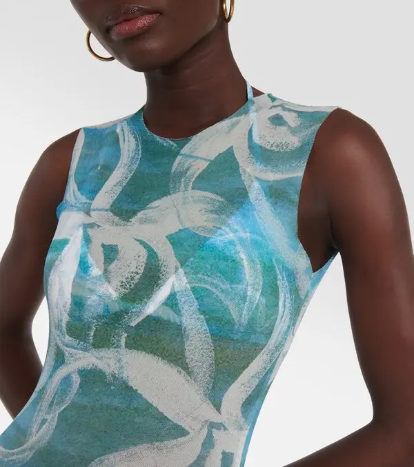 LOUISA BALLOU Heatwave Printed Mini Dress - White