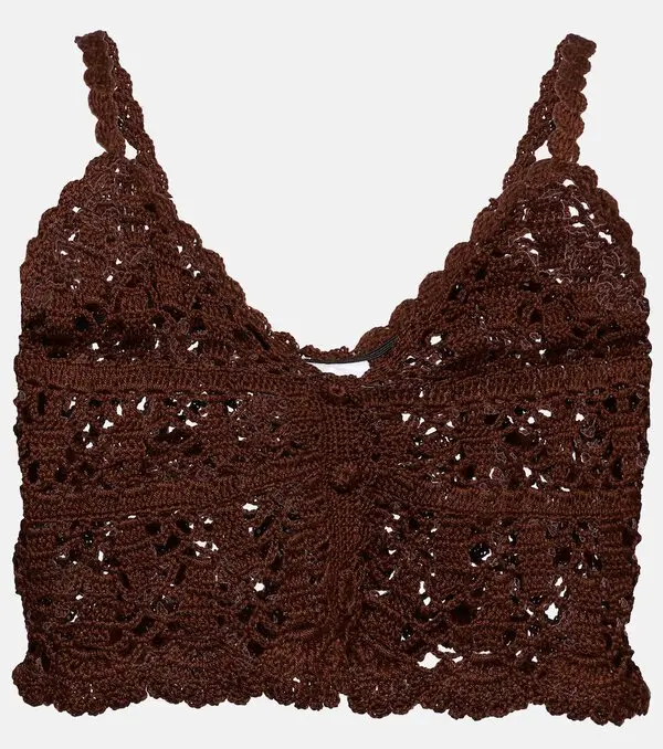 Anna Kosturova Crochet Cropped Top