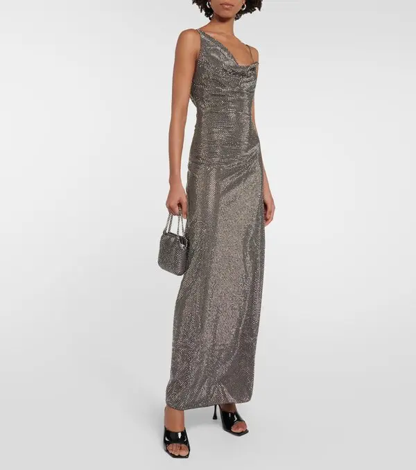 Stella McCartney Asymmetric Embellished Maxi Dress