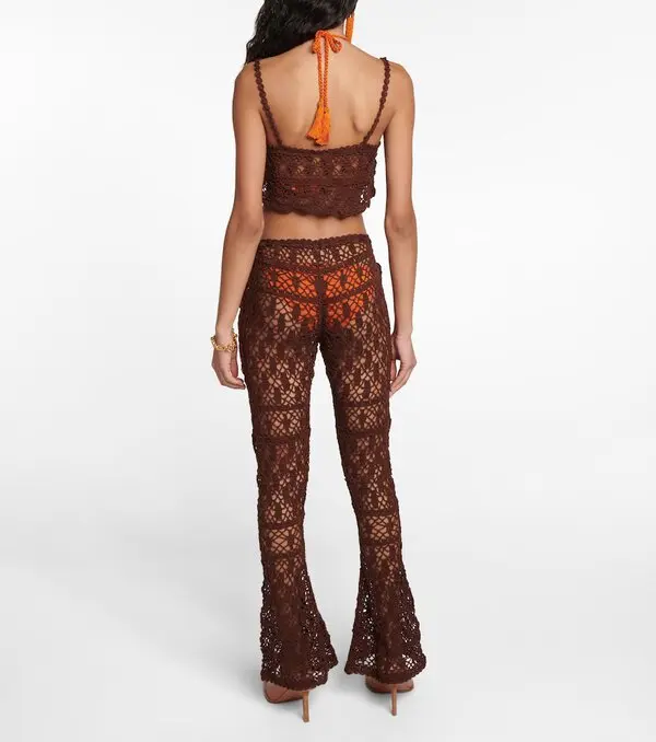 Anna Kosturova Mid-rise Crochet Pants