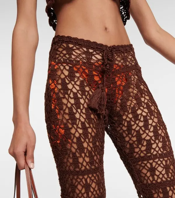 Anna Kosturova Mid-rise Crochet Pants