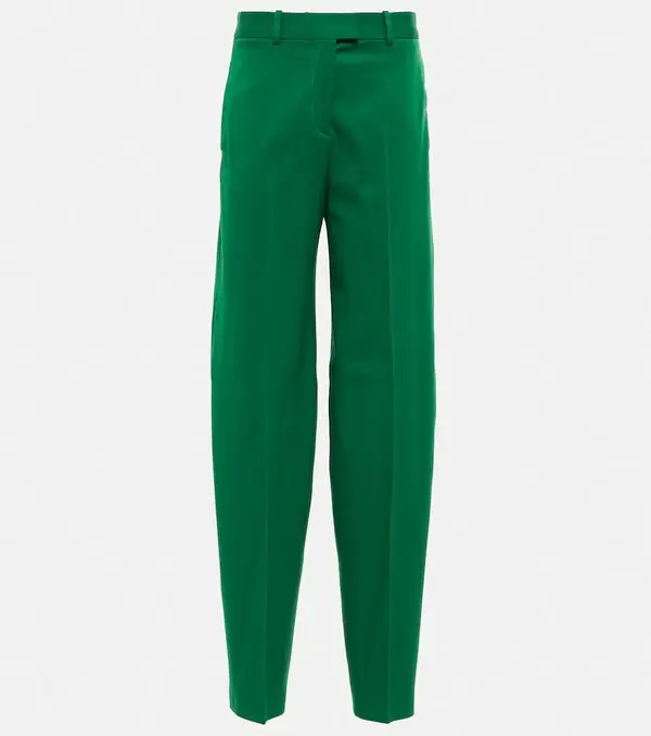 Attico Wide-leg Wool-blend Pants