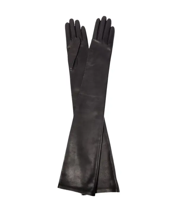 THE ROW Simon Leather Gloves - Black