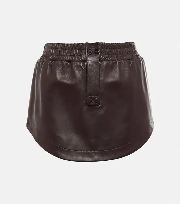 Attico Leather Miniskirt