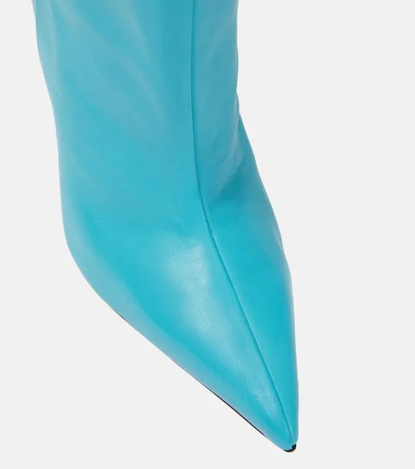 Attico Cheope Leather Knee-high Boots - Blue