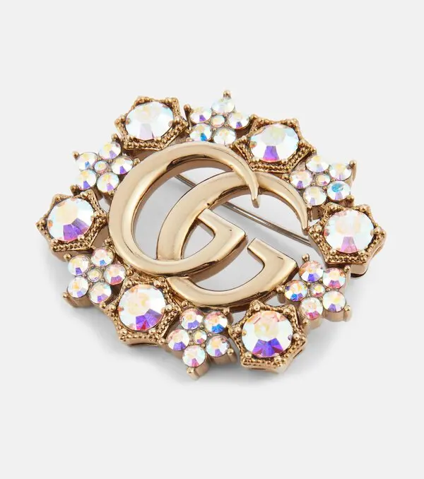 Gucci Gg Crystal-embellished Brooch