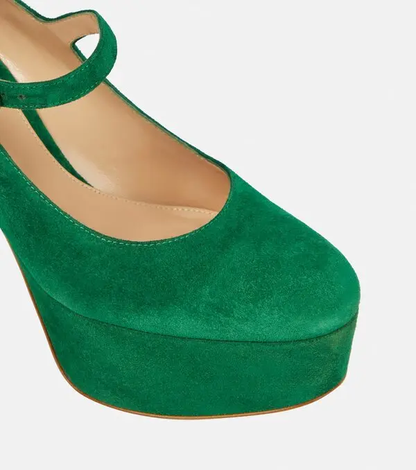 GIANVITO ROSSI Mary Jane Suede Leather Pumps