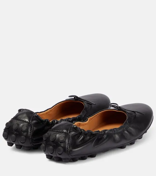TOD'S Bubble Leather Ballet Flats
