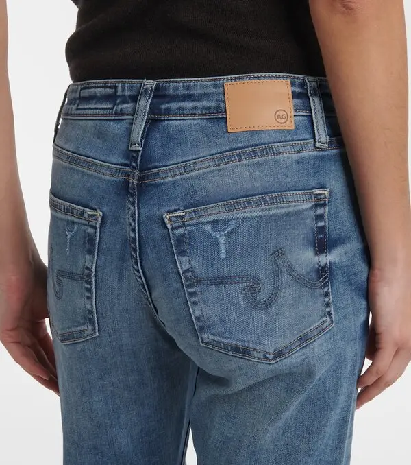 Ag Girlfriend Mid-rise Straight Jeans In Broadway Wash