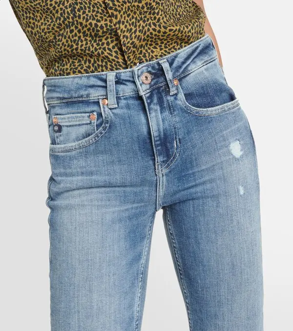 Ag Girlfriend Mid-rise Straight Jeans In Broadway Wash