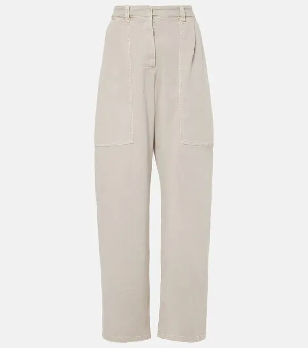 Brunello Cucinelli Mid-rise Wide-leg Jeans - Beige