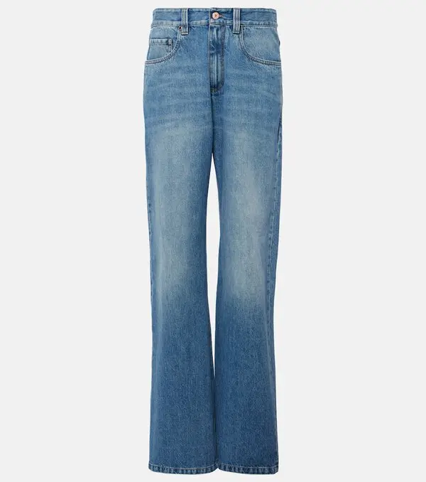 Brunello Cucinelli Mid-rise Wide-leg Jeans - Blue