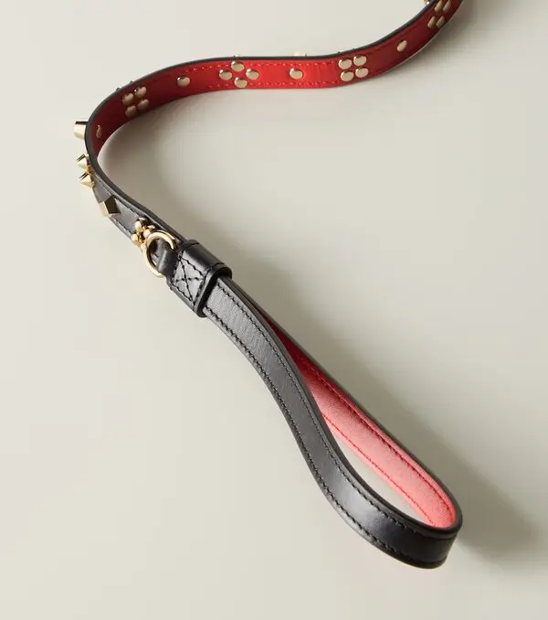 CHRISTIAN LOUBOUTIN Loubileash Embellished Leather Dog Leash
