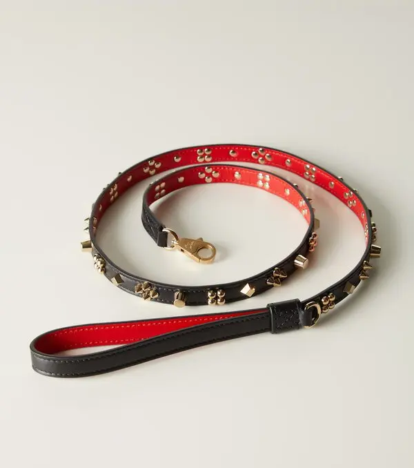 CHRISTIAN LOUBOUTIN Loubileash Embellished Leather Dog Leash