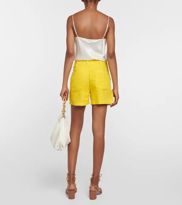 Velvet By Graham & Spencer Fallon Linen Shorts - Yellow