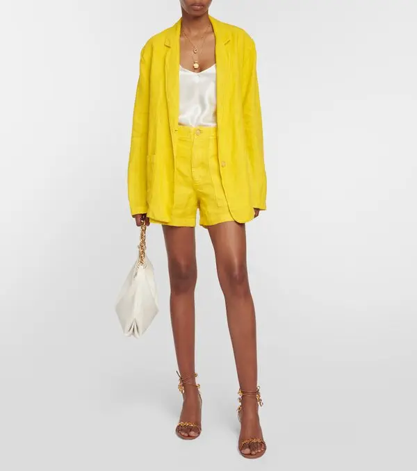 Velvet By Graham & Spencer Fallon Linen Shorts - Yellow
