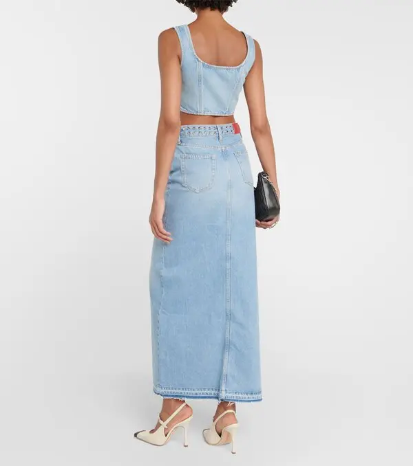 Alessandra Rich Denim Crop Top