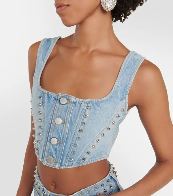 Alessandra Rich Denim Crop Top