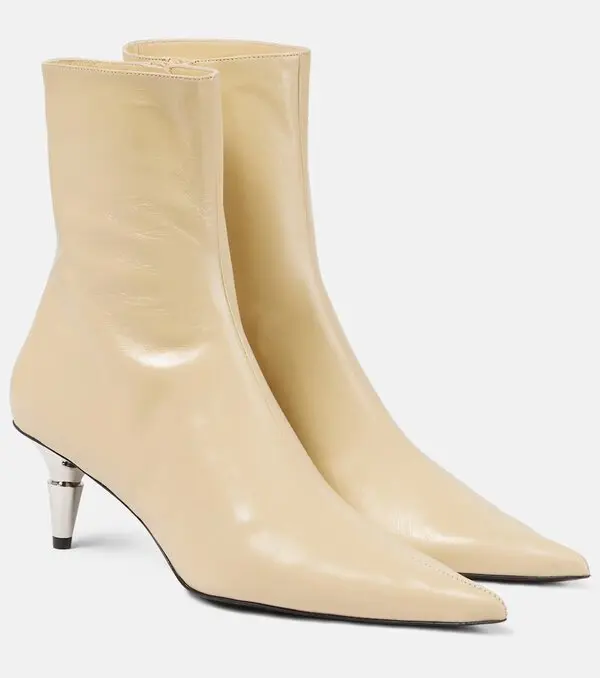 Proenza Schouler Spike Leather Ankle Boots - Beige