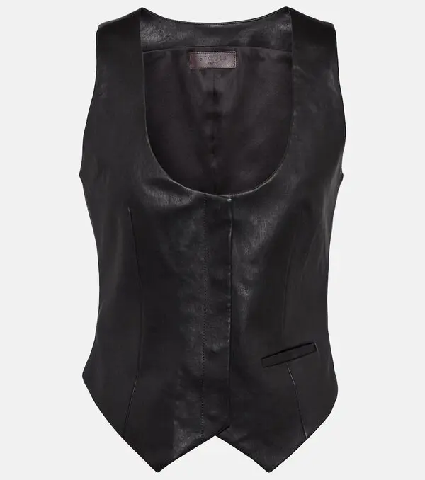 Stouls Adrian Leather Vest - Black