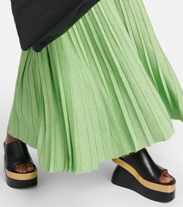 Proenza Schouler Pleated Metallic Knit Maxi Dress