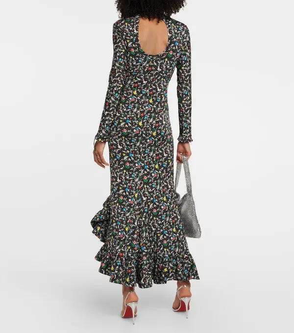 Rabanne Printed Wrap Midi Dress