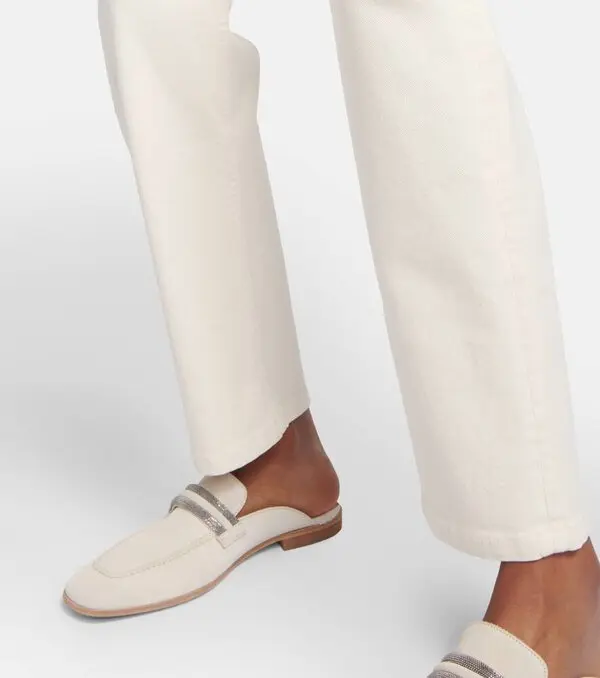 Brunello Cucinelli High-rise Cotton Pants - Beige