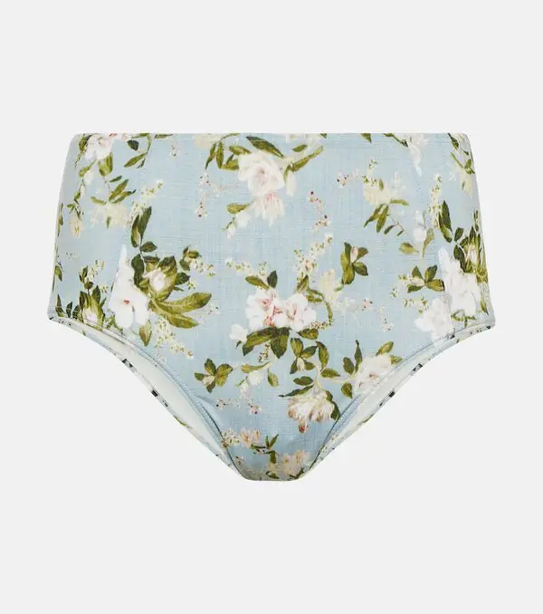 Erdem Floral High-rise Bikini Bottom - Green