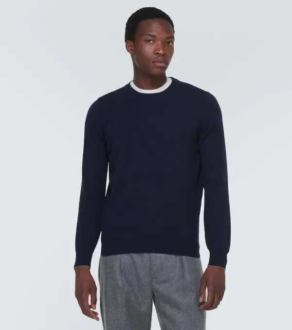 Brunello Cucinelli Cashmere Crewneck Sweater - Blue