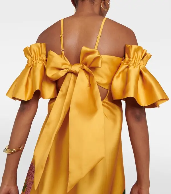 ALEMAIS Alémais Dana Floral Satin Midi Dress