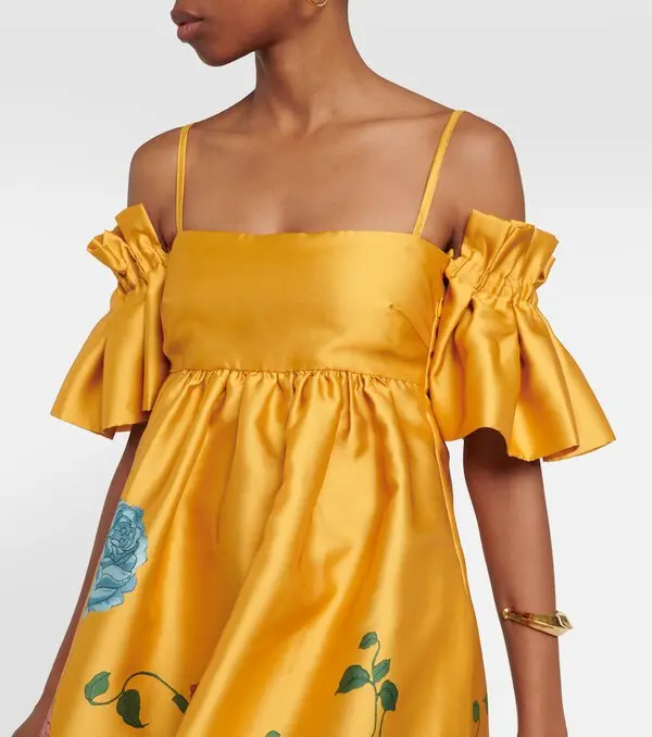 ALEMAIS Alémais Dana Floral Satin Midi Dress