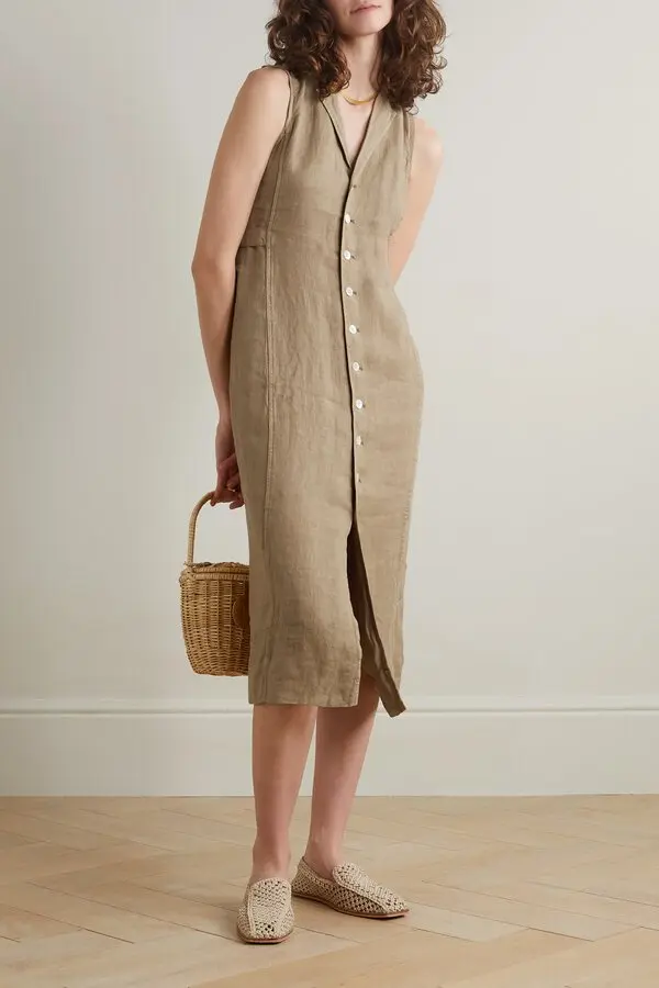 cos navy linen dress COS blue shift dress Size 34 US 4 ladies – Afashionistastore main image 1