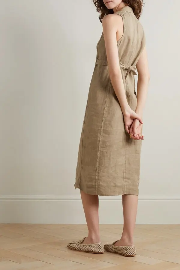 Alex Mill Mathilde Linen Midi Shirt Dress In Green - 50% Off | Editorialist
