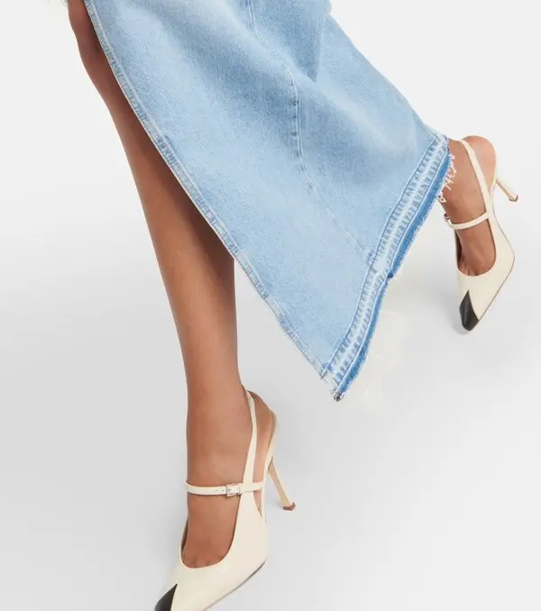 Alessandra Rich Studded Denim Maxi Skirt