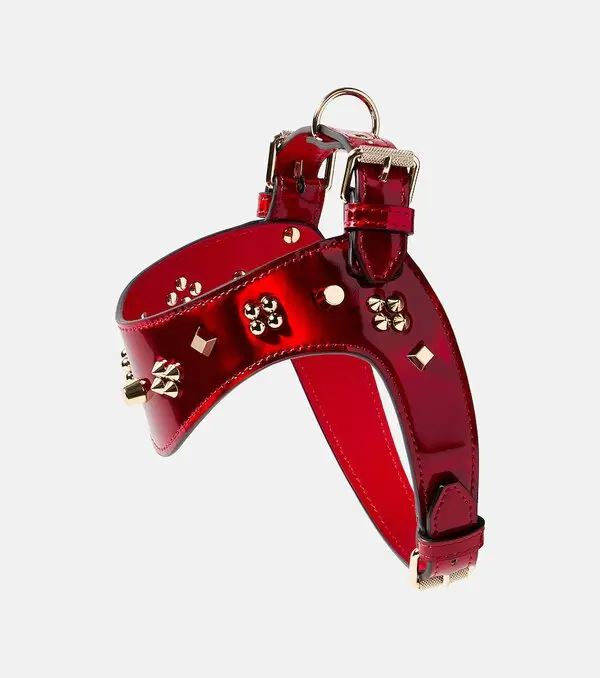 CHRISTIAN LOUBOUTIN Loubiharness Embellished Leather Dog Harness - Red