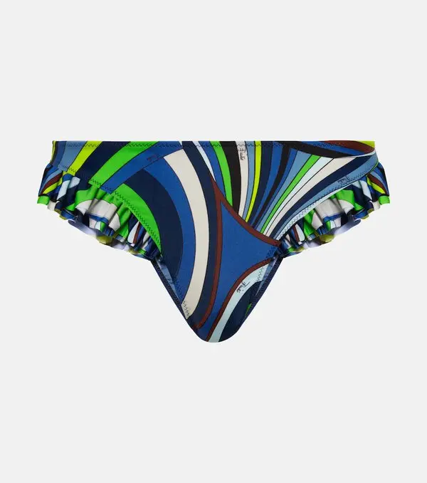Emilio Pucci Iride Ruffled Bikini Bottoms - Multicoloured