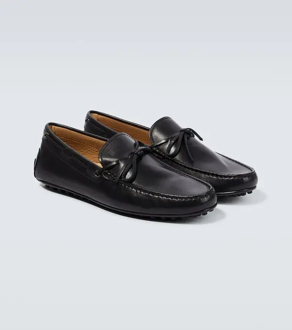 TOD'S City Gommino Leather Driving Shoes - Black