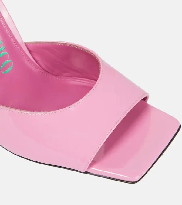 Attico Devon Patent Leather Mules - Pink